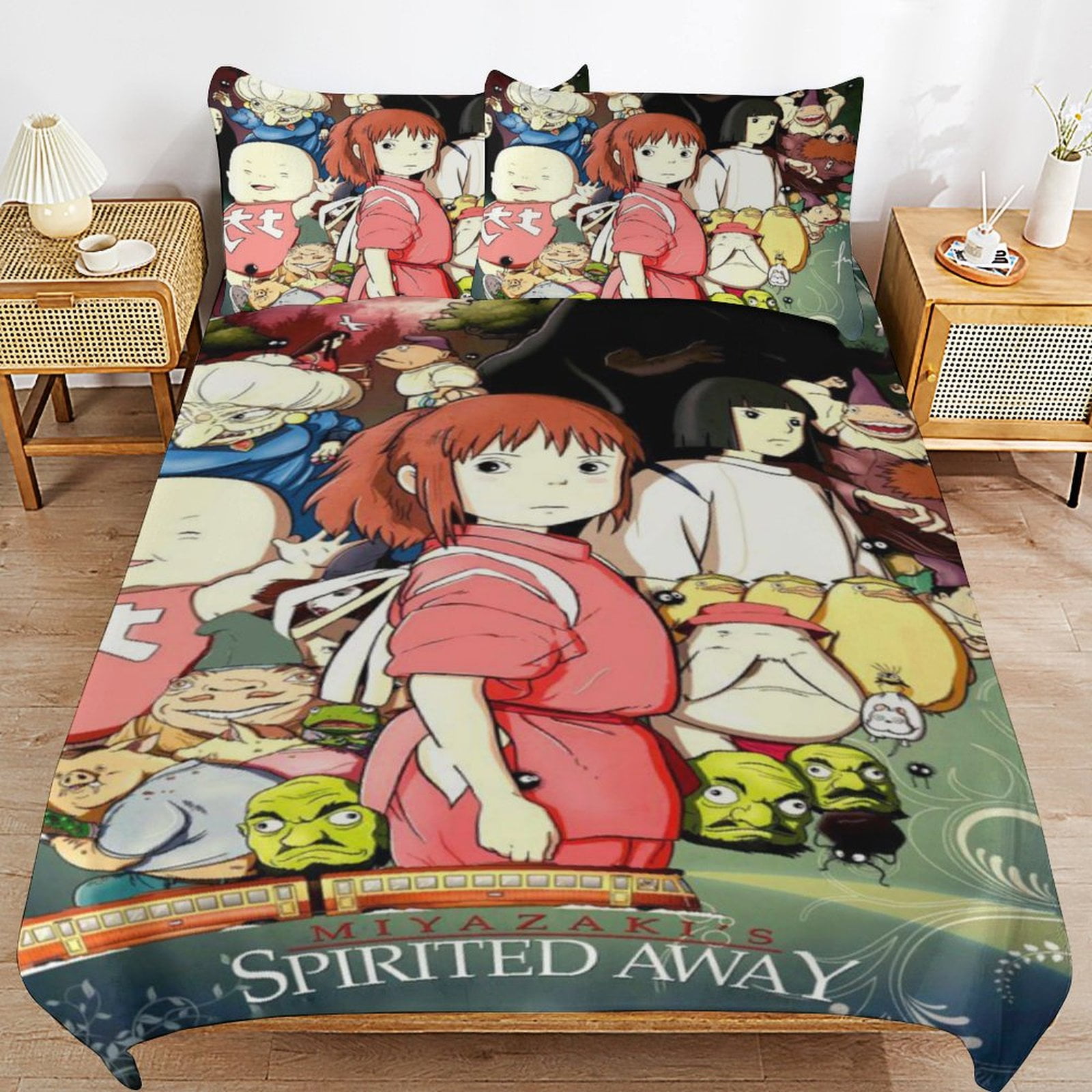 Spirited Awa 3 Piece Anime Comforter Bedding 1 Set Super Soft Quilt ...