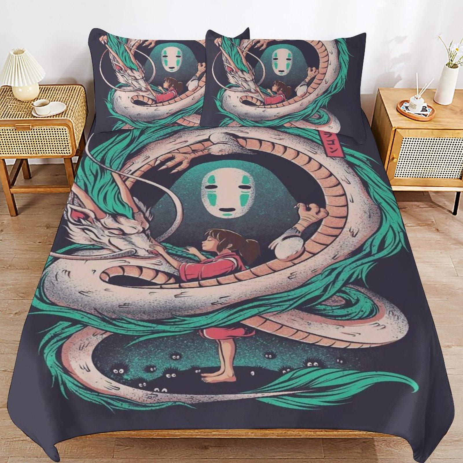 Spirited Awa 3 Piece Anime Comforter Bedding 1 Set Super Soft Quilt ...