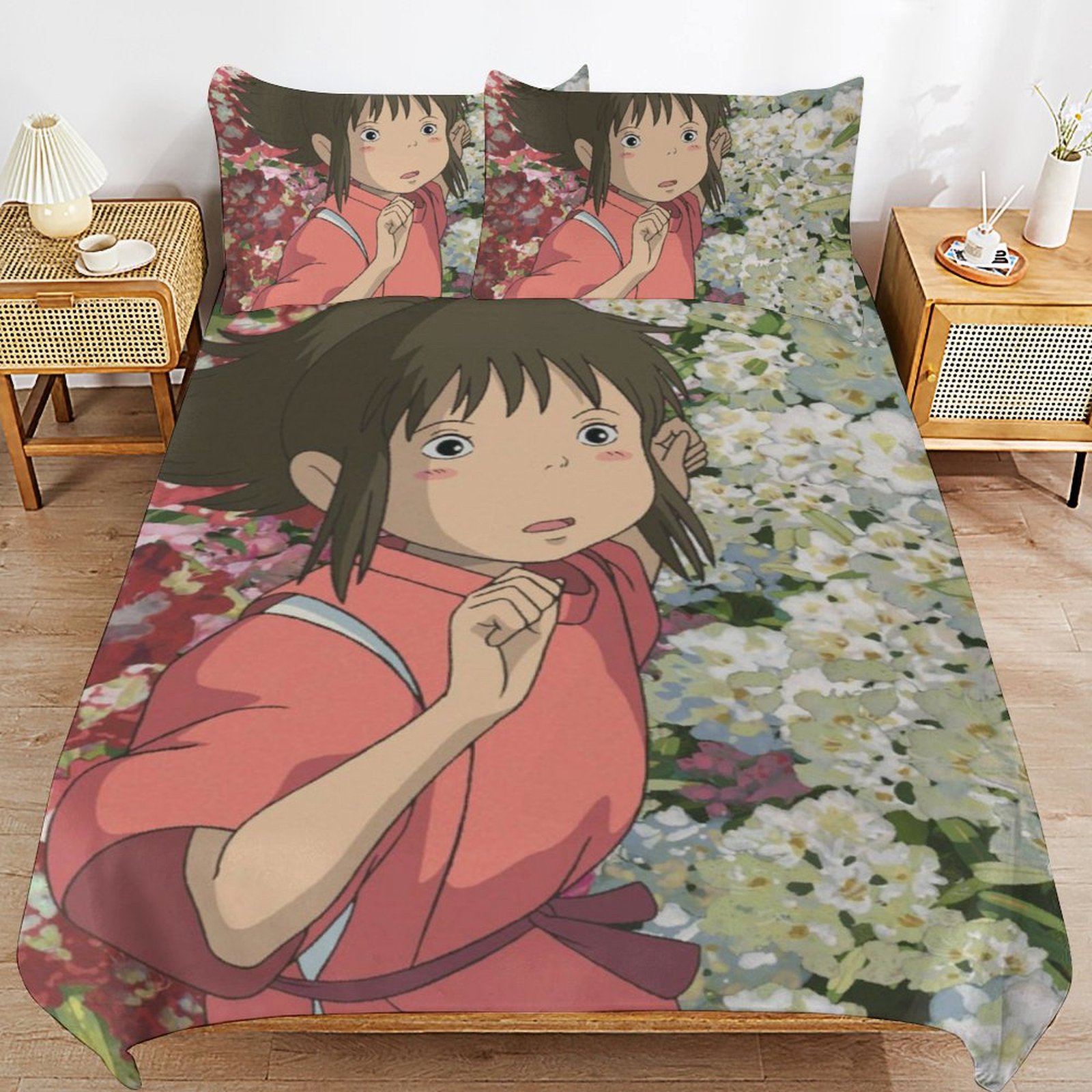 Spirited Awa 3 Piece Anime Comforter Bedding 1 Set Super Soft Quilt ...