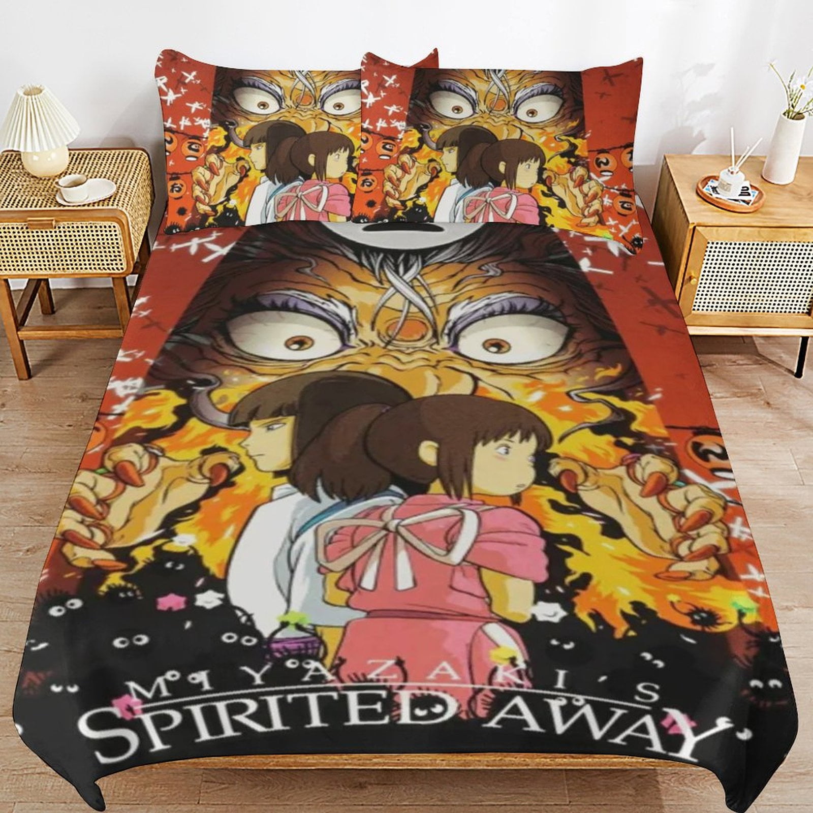 Spirited Awa 3 Piece Anime Comforter Bedding 1 Set Super Soft Quilt ...