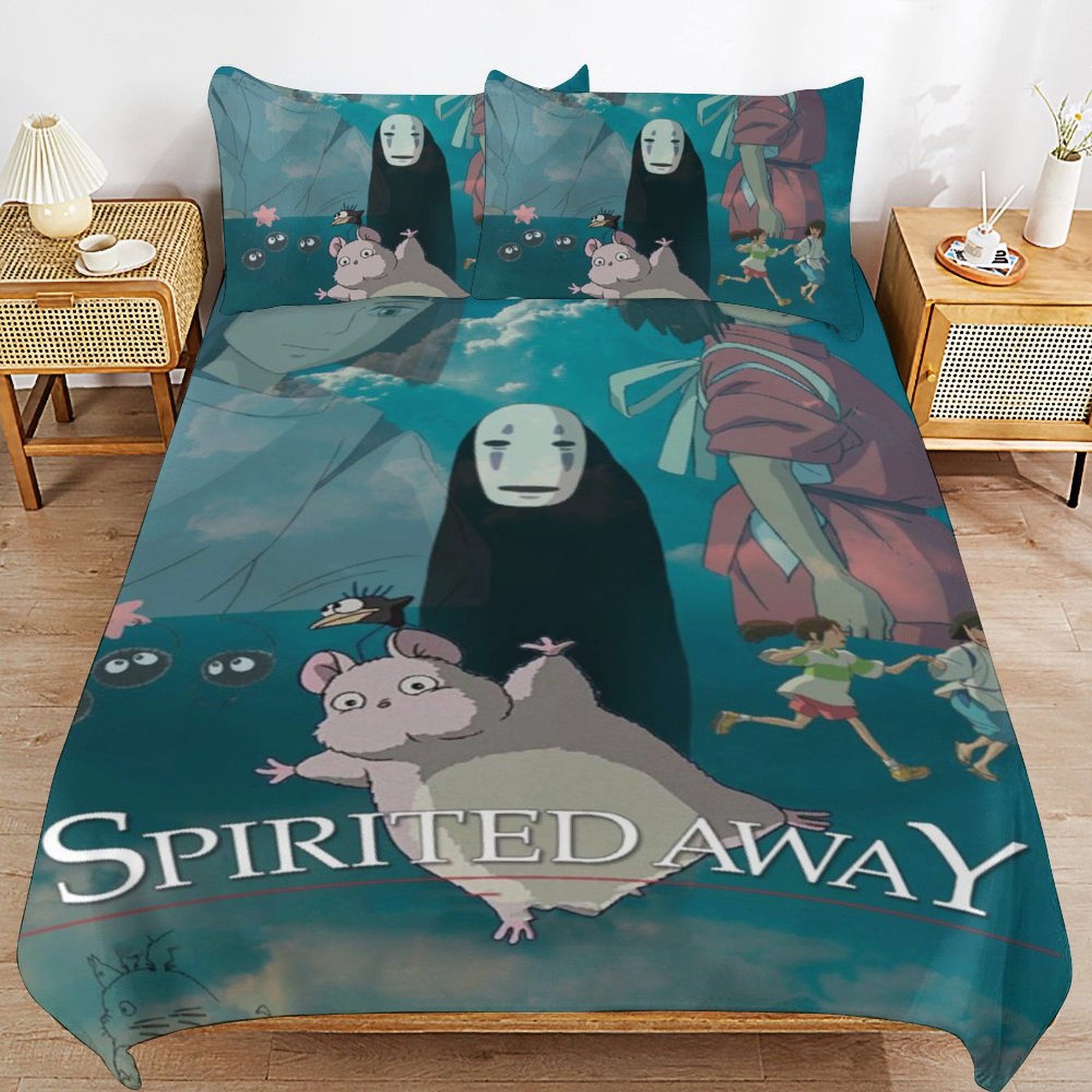 Spirited Awa 3 Piece Anime Comforter Bedding 1 Set Super Soft Quilt ...