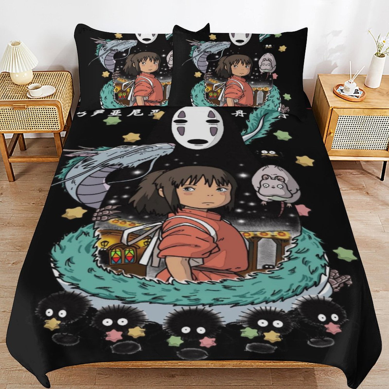 Spirited Awa 3 Piece Anime Comforter Bedding 1 Set Super Soft Quilt ...