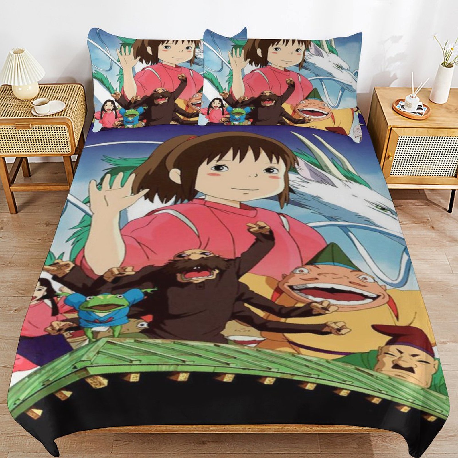 Spirited Awa 3 Piece Anime Comforter Bedding 1 Set Super Soft Quilt ...