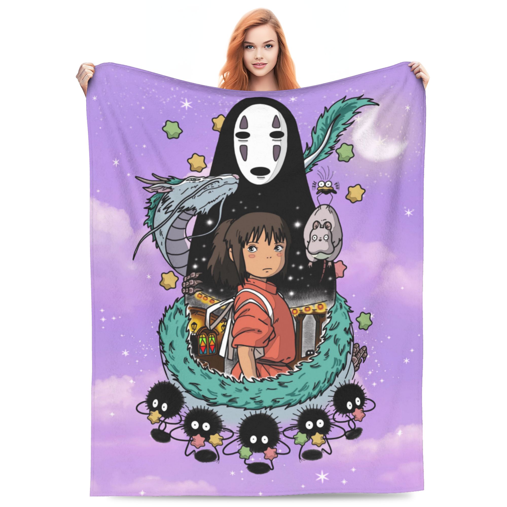 Spirited Awa Bed Blanket 3D Printed Throw Blanket Lightweight Super ...