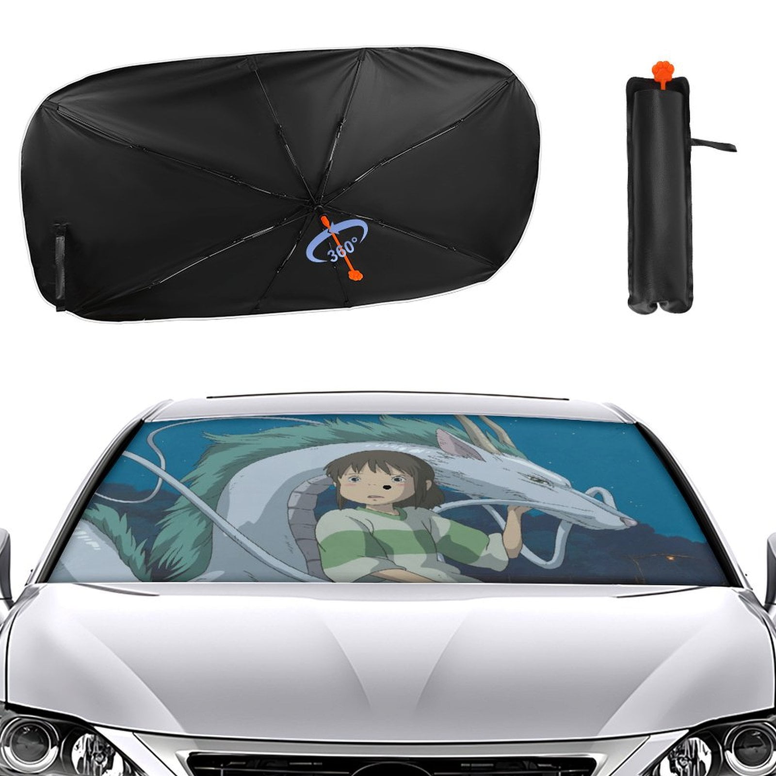 Spirited Away Car Windshield Sunshade Umbrella - Foldable Car ...