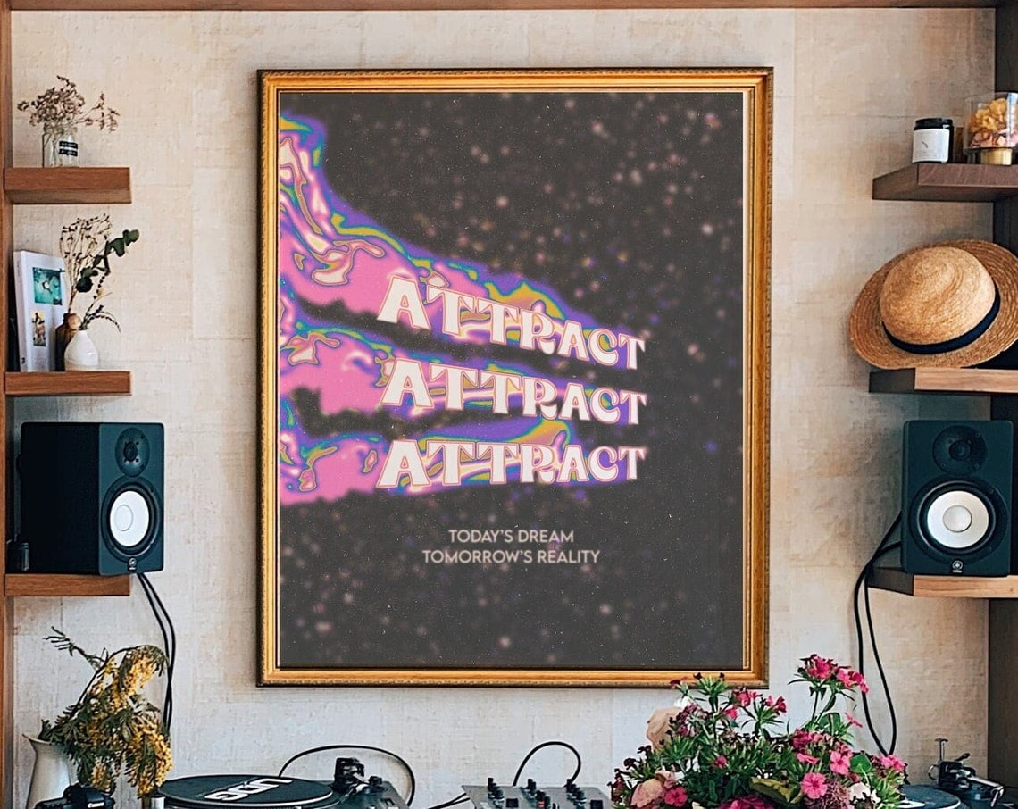 Spiritual Art, Vintage Psychedelic Poster, Aura Poster, Gradient Art ...