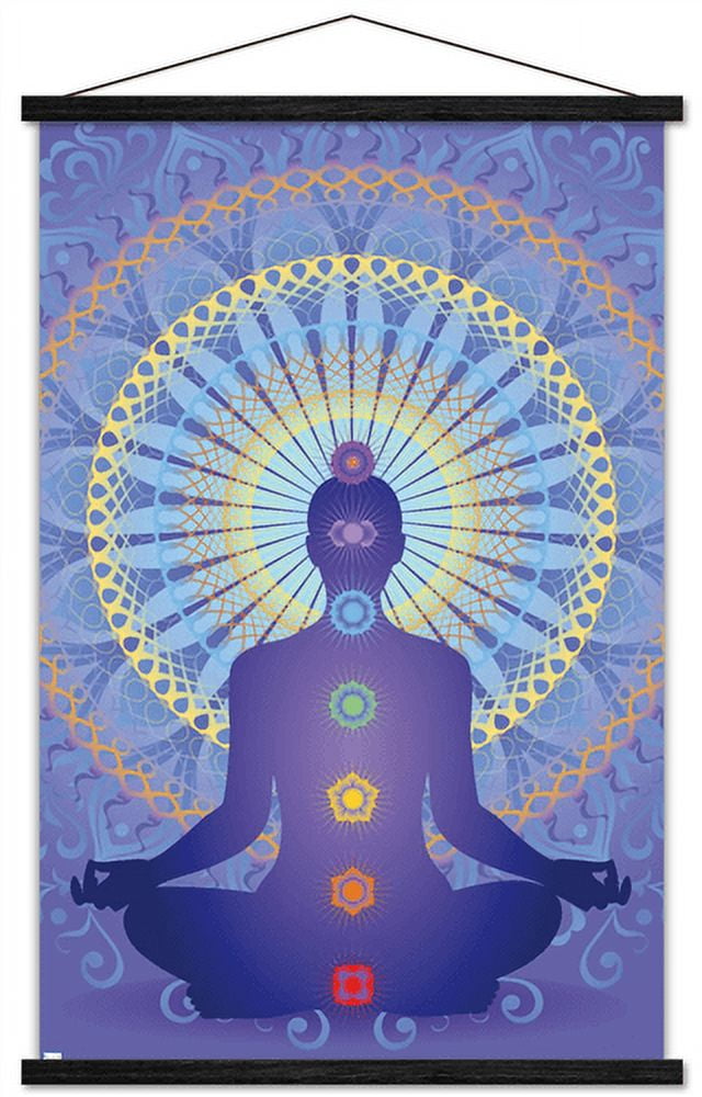 Spiritual - Chakras Wall Poster with Wooden Magnetic Frame, 22.375" x ...