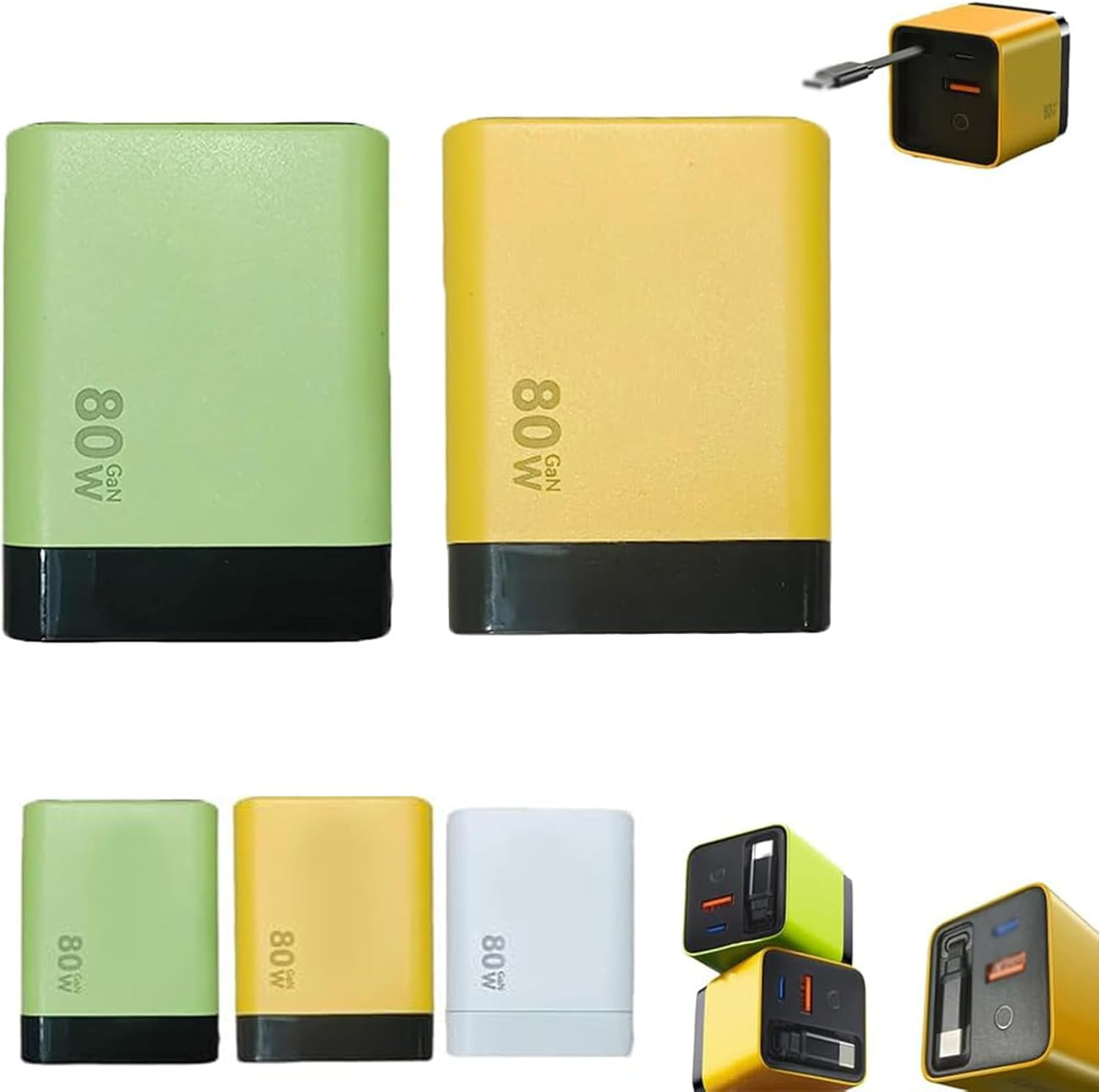 Spiritual Charger, 3 in 1 Gan Charger 80 W, Retractable 80w Max ...