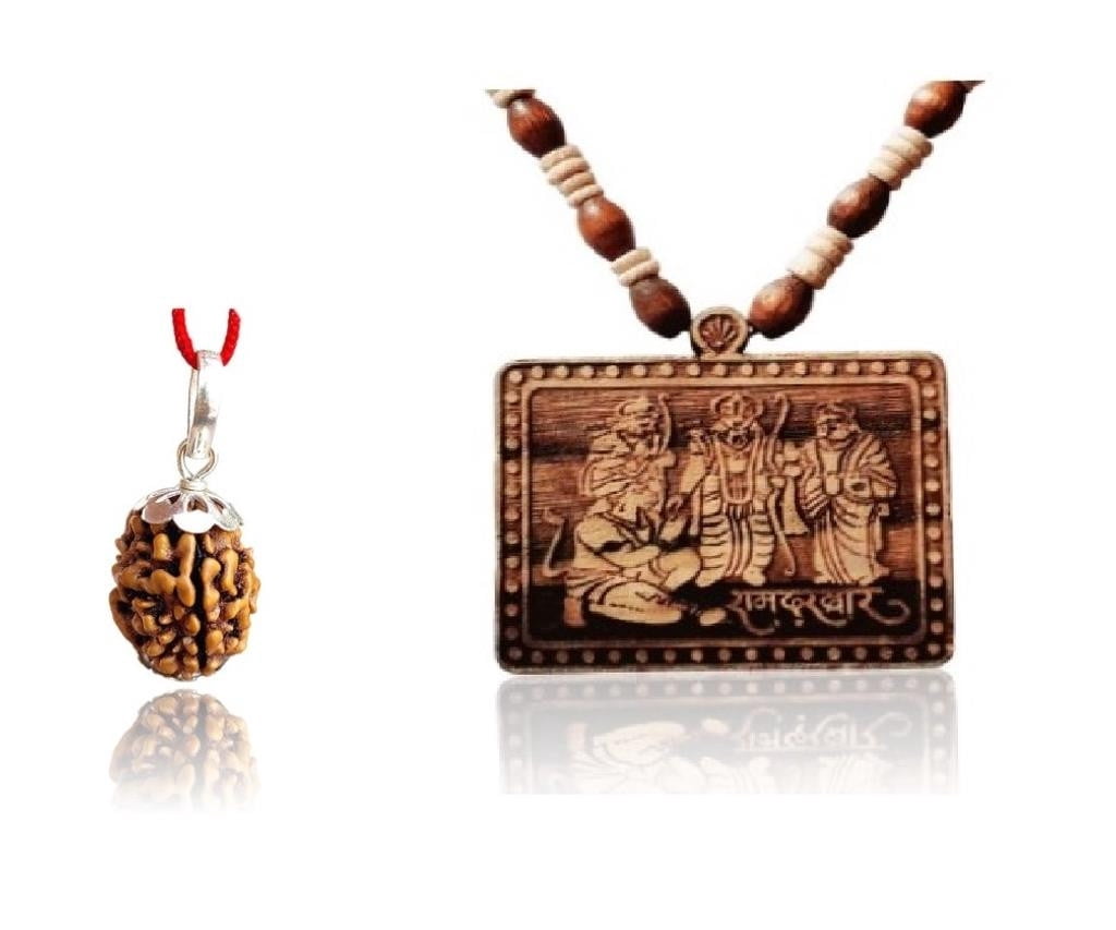 Spiritual Combination of 3 Mukhi/faced Rudraksha Pendant in Silver Cap ...