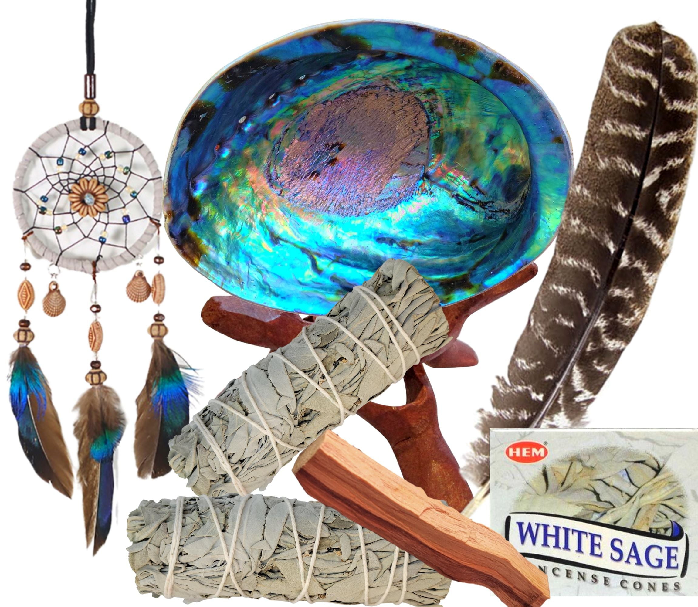 Spiritual Healing Smudge Kit - Home Blessing, Abalone Shell, Sage ...