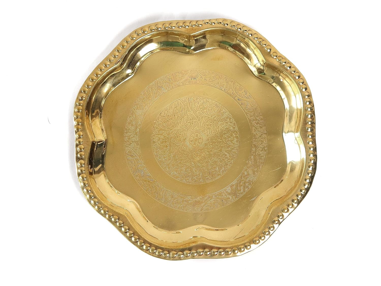 The Spiritual Living Brass Traditional Handcrafted Flower Engraved ...