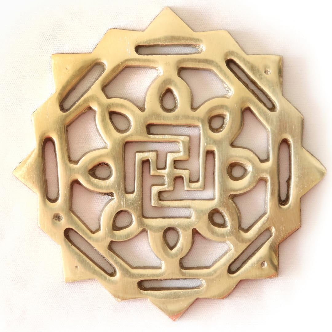 The Spiritual Living Flower Swastik Brass Swastik for Door Entrance ...