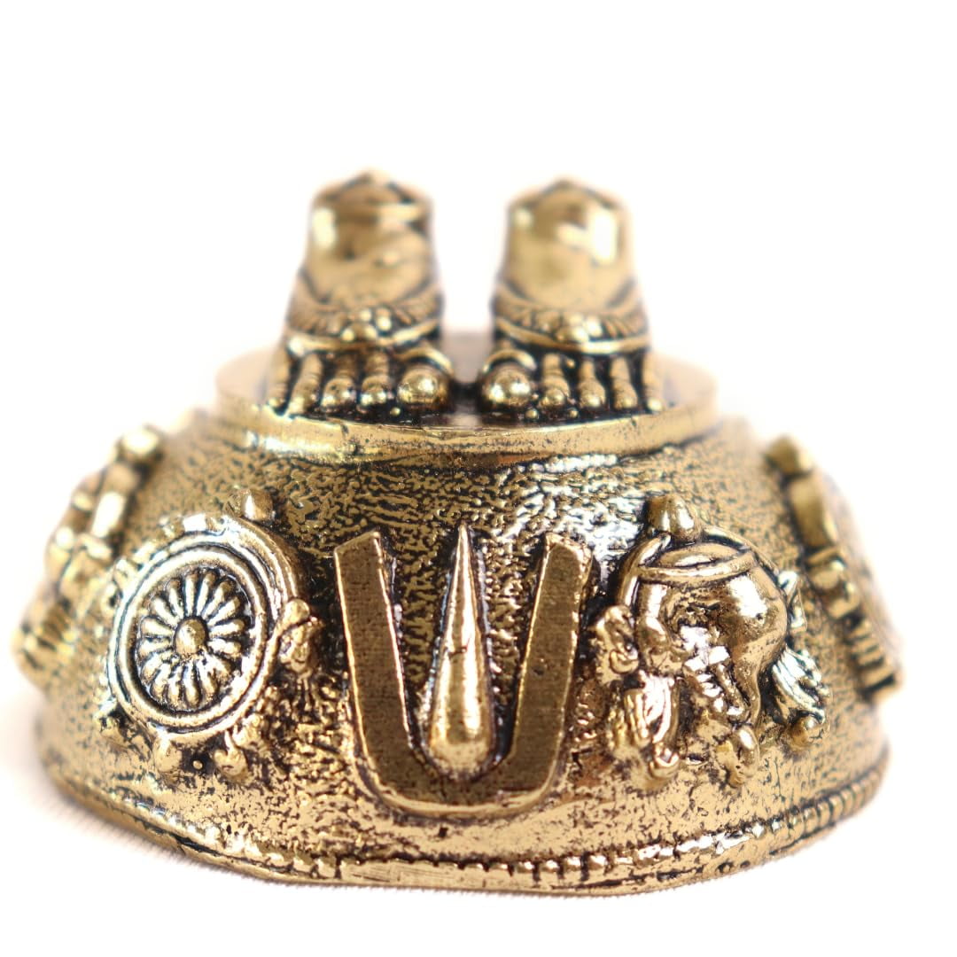 The Spiritual Living Pure Brass Balaji Paduka 2 Inch Balaji Padukalu in ...