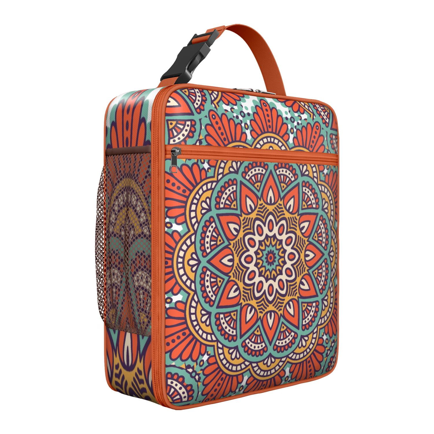 Spiritual Mandala Lunch Bag, Insulated Reusable Cooler Tote with ...