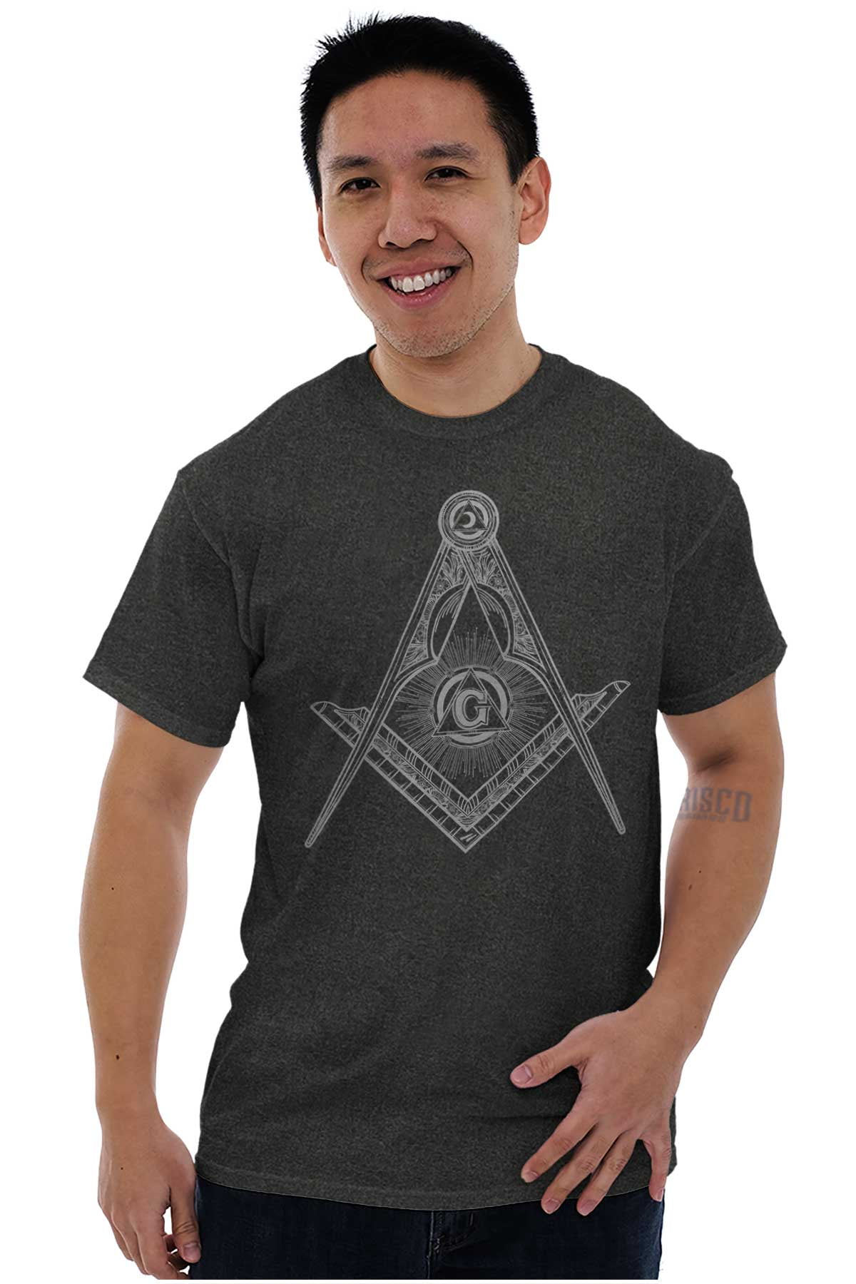Illuminati Masonic Square Compass Men's Graphic T Shirt Tees Brisco ...