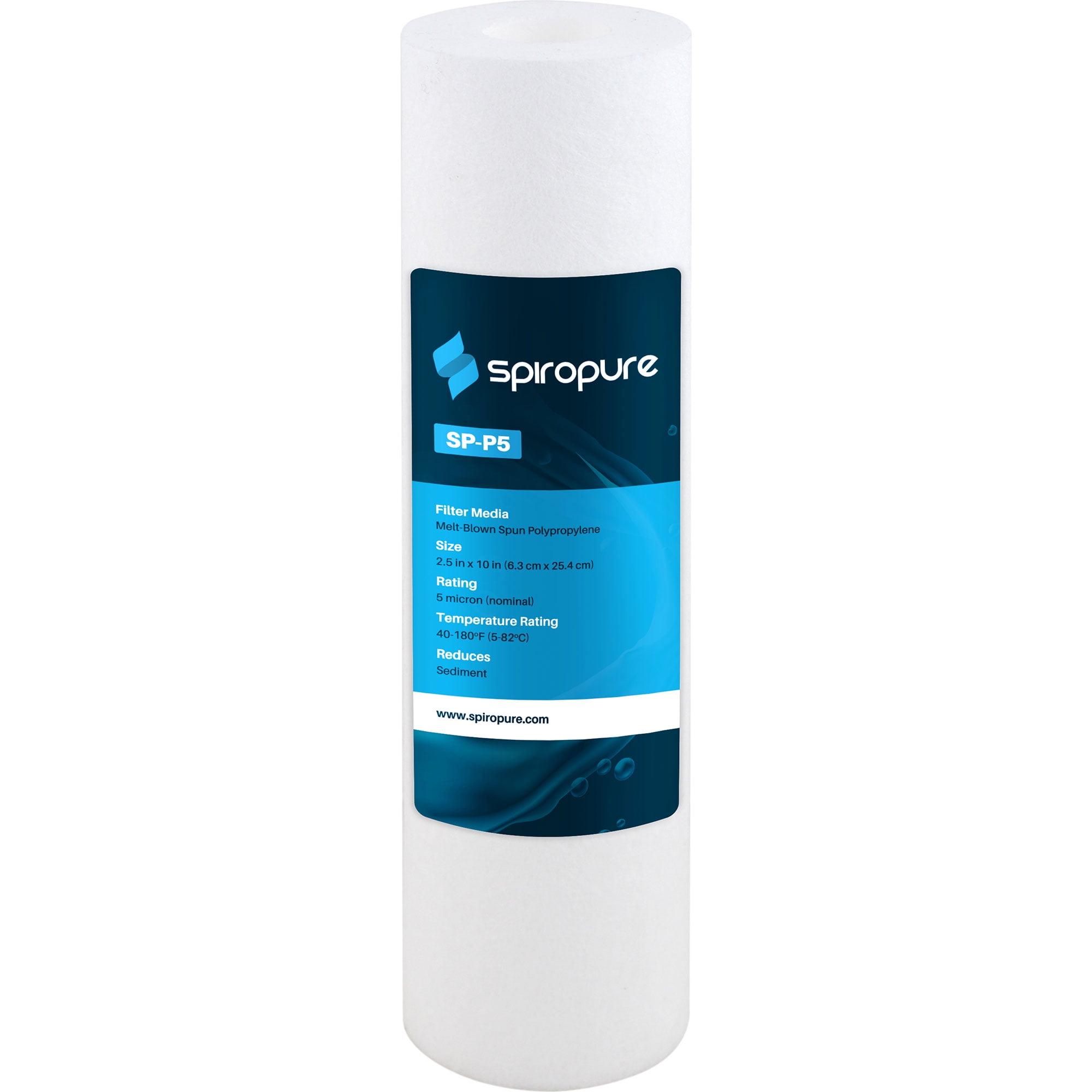SpiroPure 10 x 2.5 Inch 5 Micron Melt-Blown Polypropylene Filter (24 ...