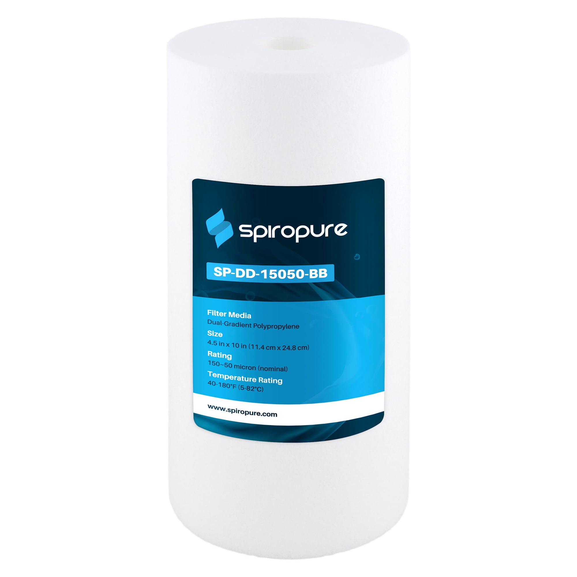 SpiroPure 10 x 4.5" Dual Gradient Polypropylene Filter, 50 Micron (8 ...