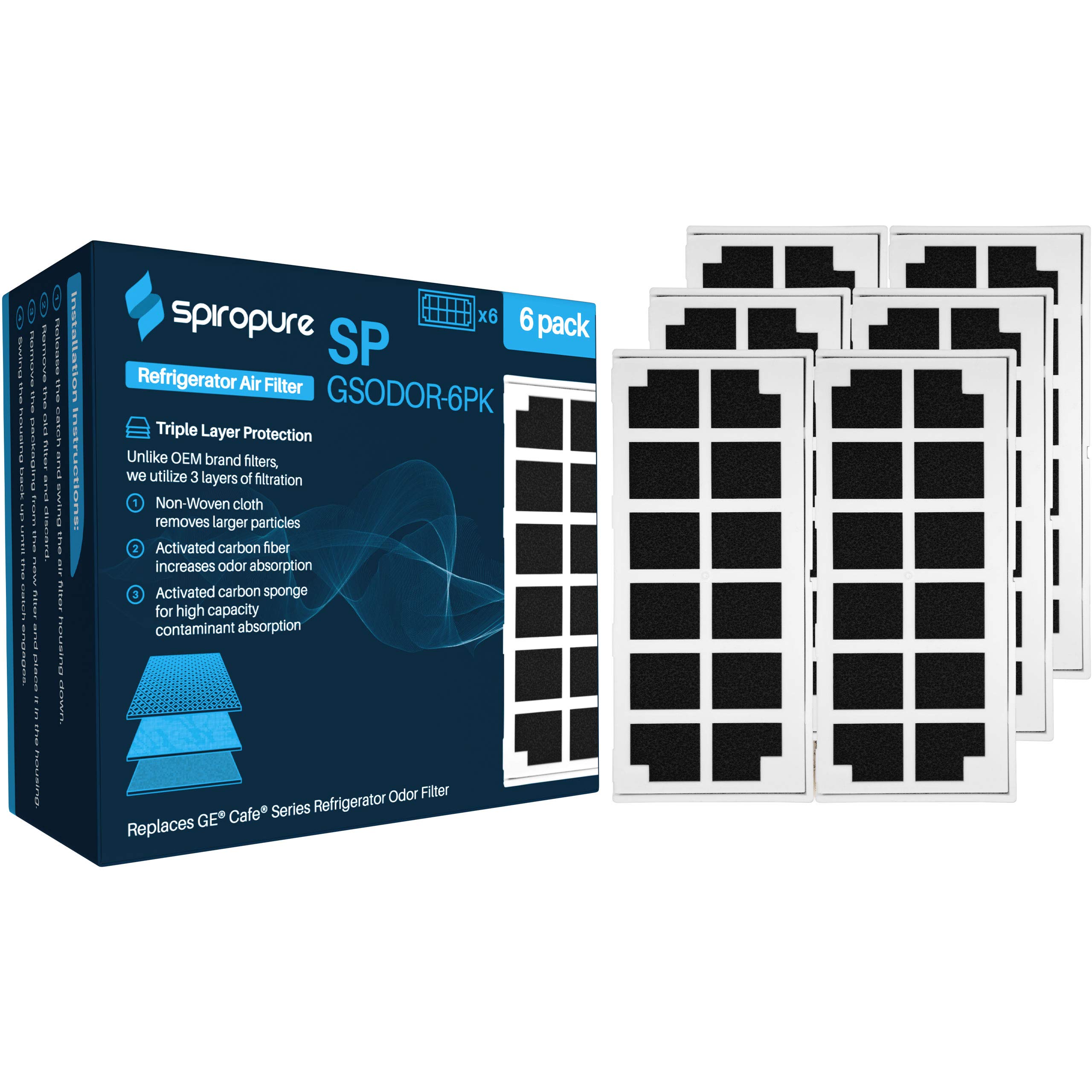 SpiroPure Refrigerator Fresh Air Filter Replacement for GE ODORFILTER ...