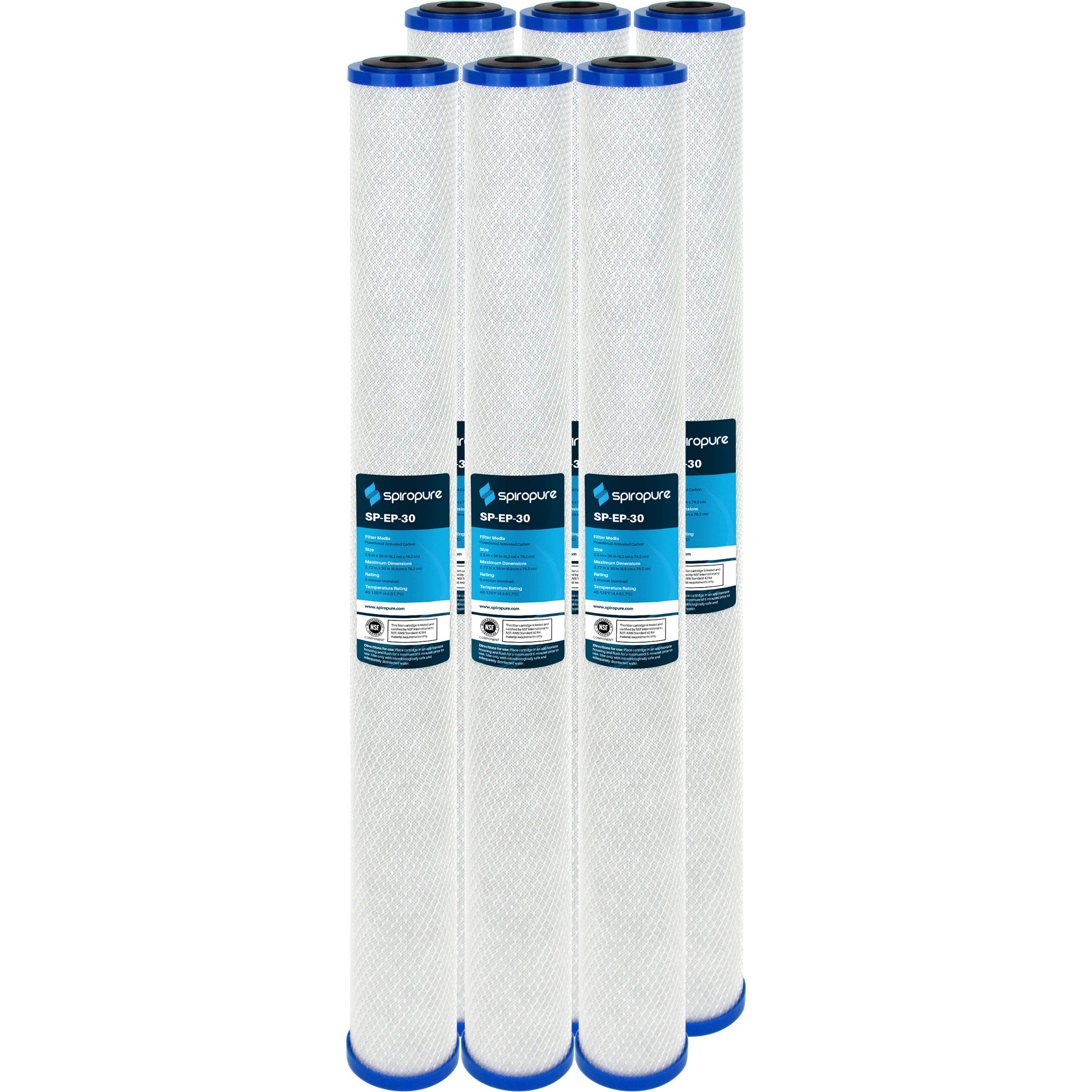 SpiroPure SP-EP-30 30x2.5 5 Micron NSF Certified Coconut Shell Carbon ...