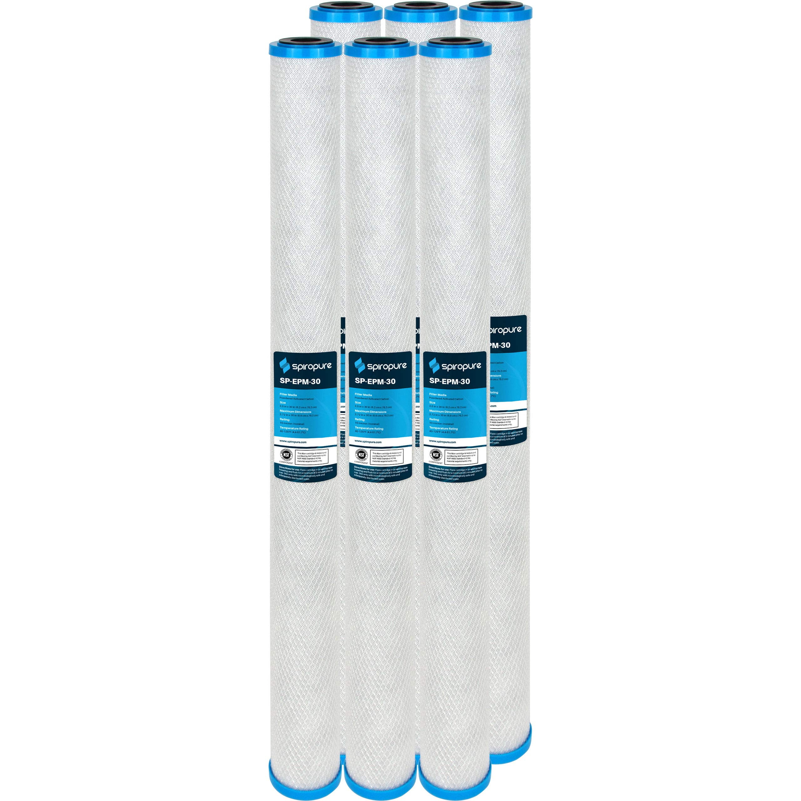 SpiroPure SP-EPM-30 30x2.5 10 Micron NSF Certified Coconut Shell Carbon ...
