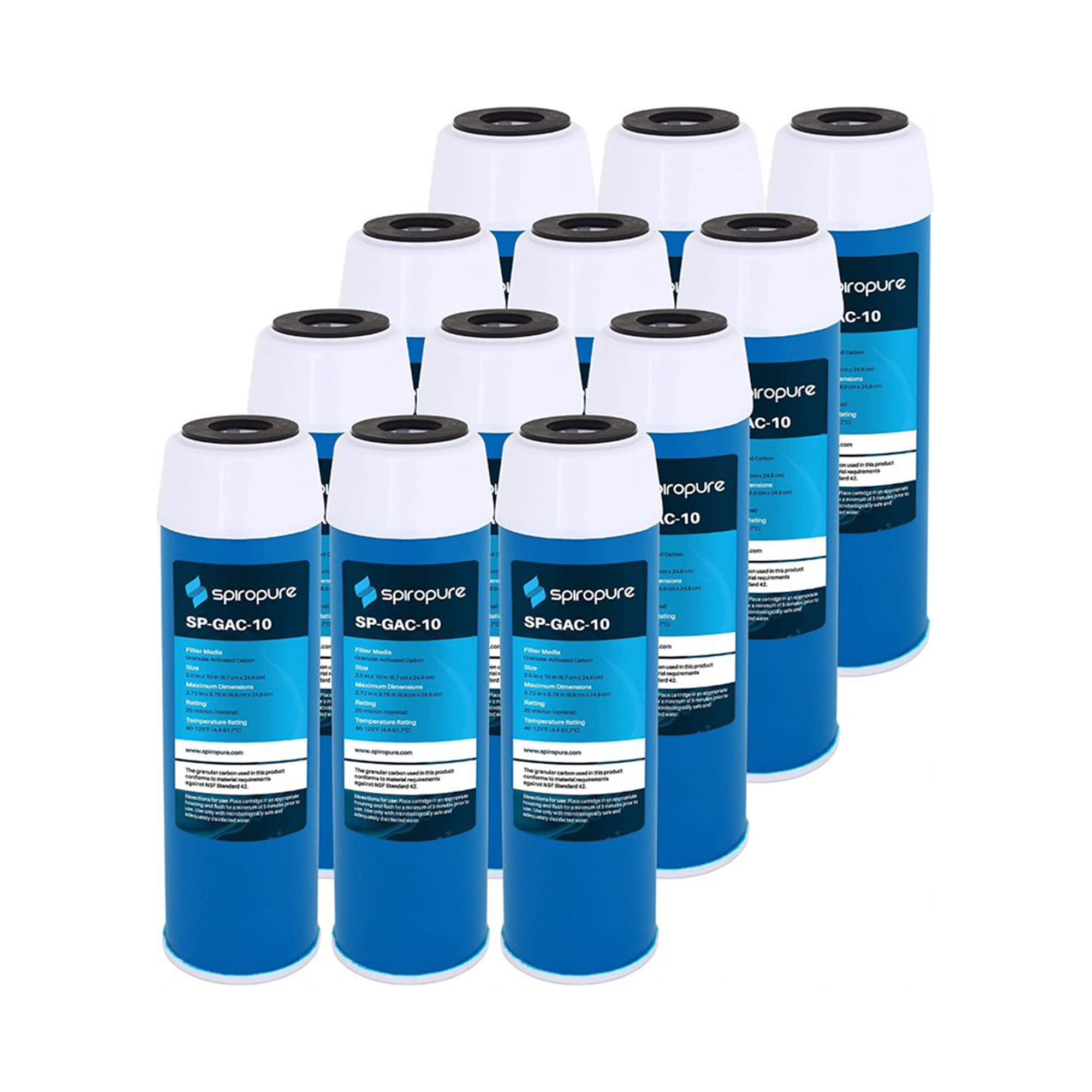 SpiroPure SP-GAC-10 10 x 2.5in Granular Activated Carbon Filter, Case ...