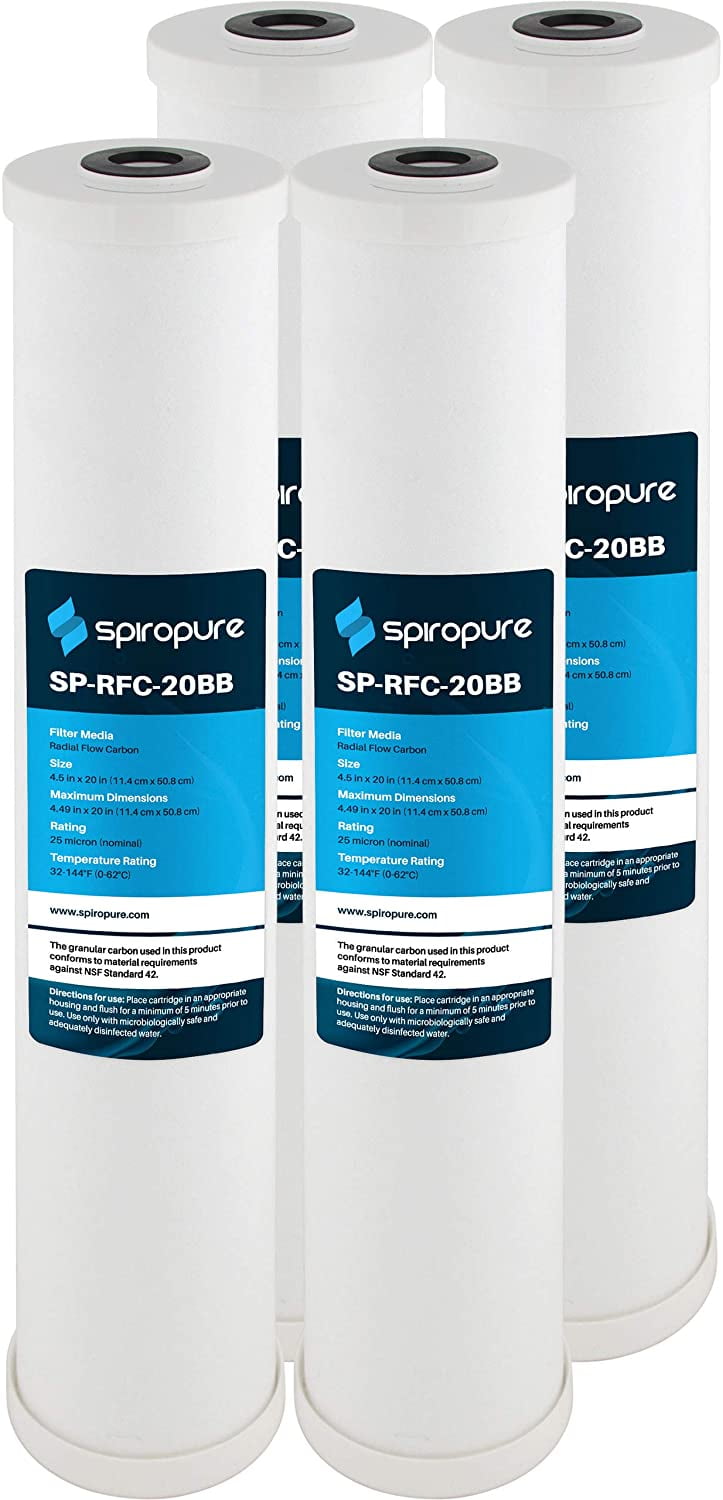 SpiroPure 20x4.5 25 Micron Activated Carbon Water Filter Cartridge ...