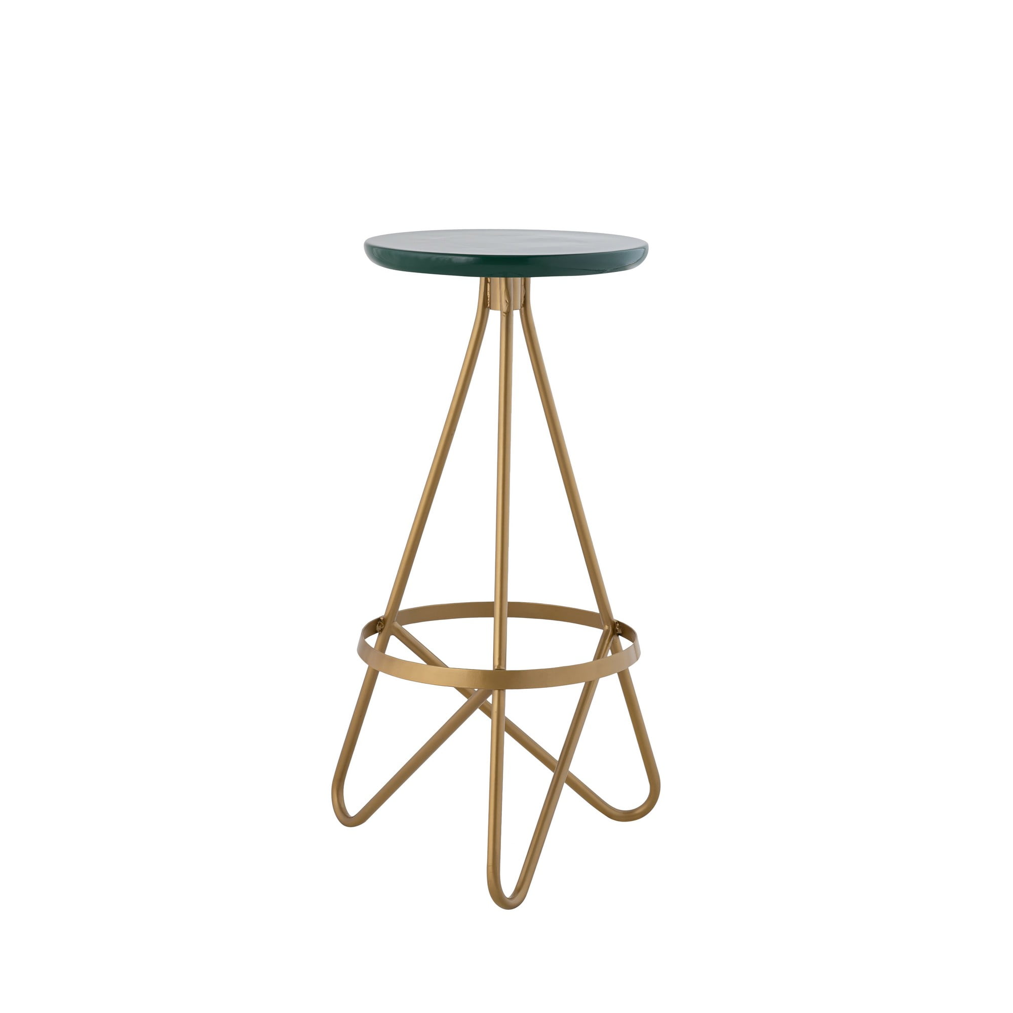 Spiroa 30" Modern Industrial Metal Backless Circular Bar Stool, Green ...