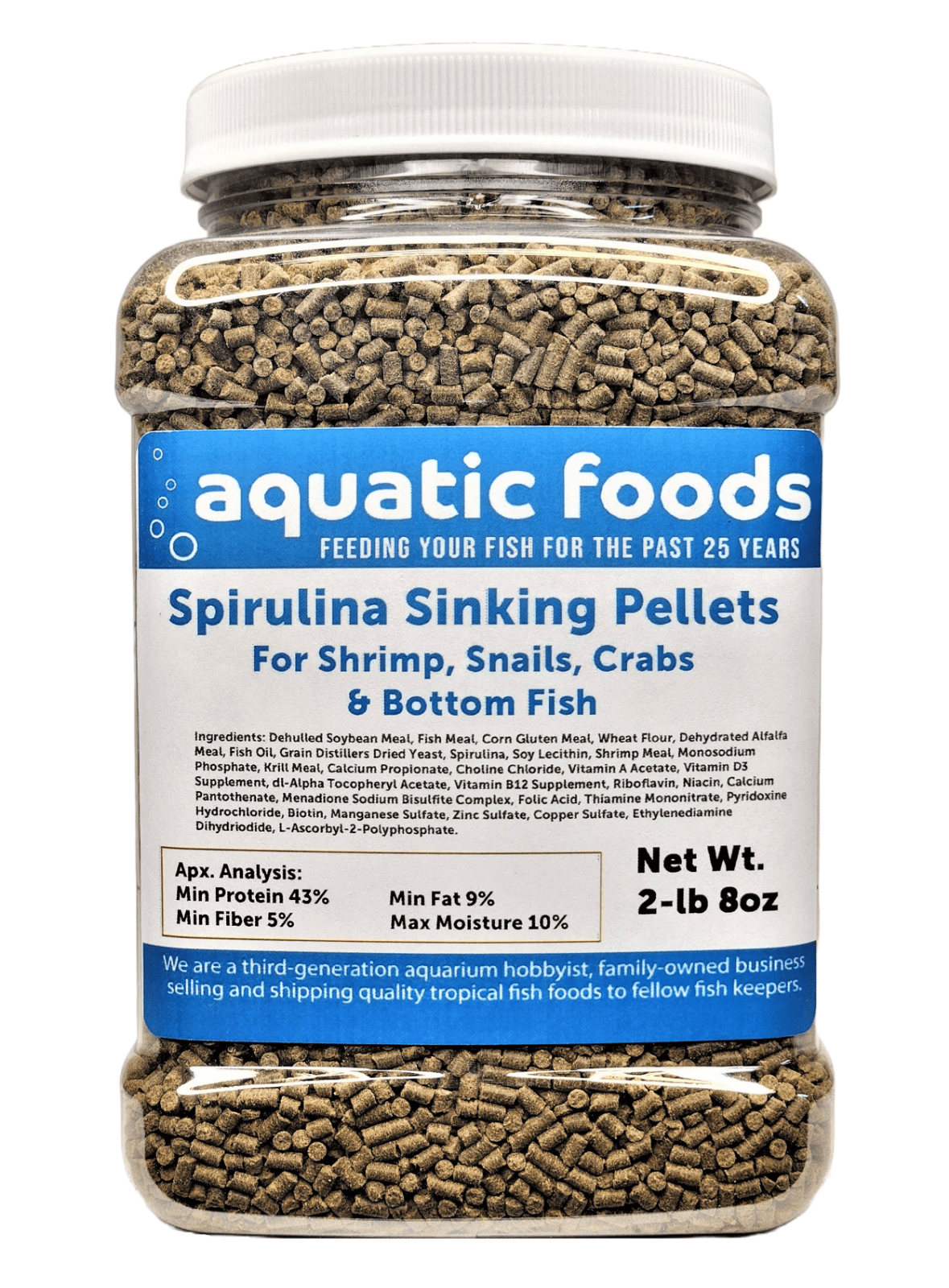 Spirulina Sinking Pellets for Shrimp, Snails, Crabs, Catfish, Plecos ...