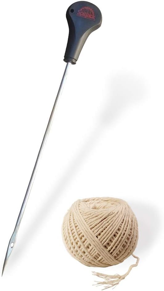 SpitJack Meat 12 Inch Trussing Needle and Butchers Cooking Twine Kit ...