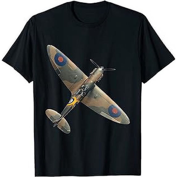Spitfire Aeroplane Fighter Aircraft WW2 War Plane Lover Fan T-Shirt ...