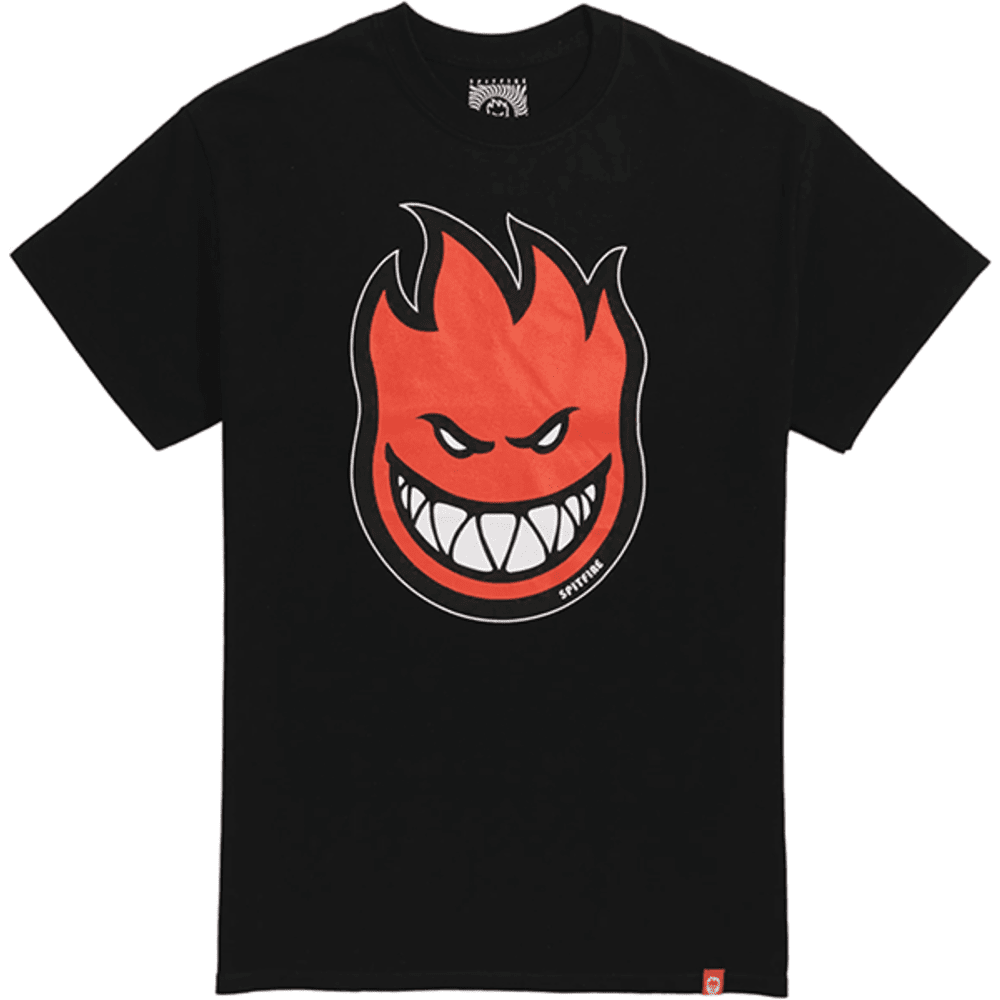 Spitfire Bighead Fill Short Sleeve T-Shirt Black Red Fill White Outline ...