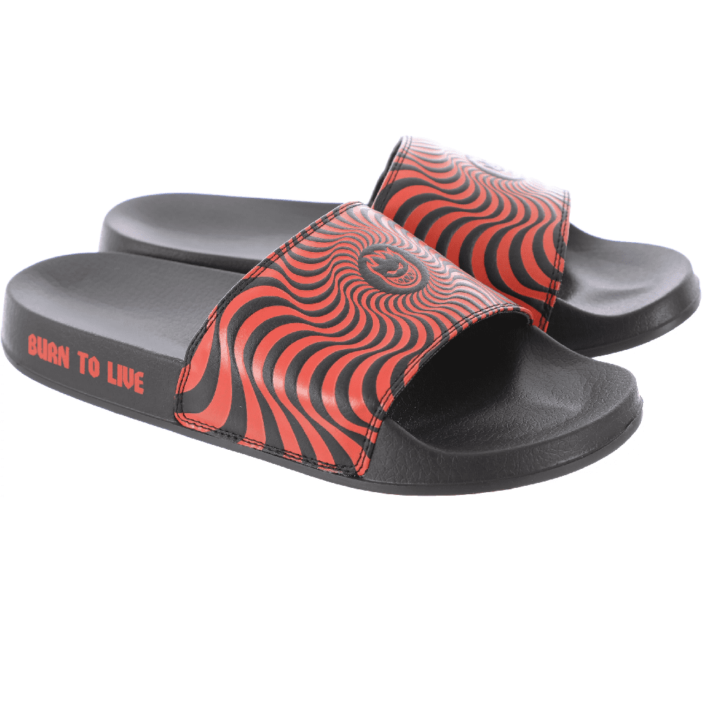 Spitfire Classic Swirl Slide Slippers Black Red 9 - Walmart.com