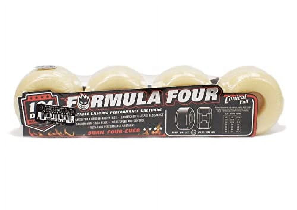 Spitfire F4 Conical Full Wheels White Red 54mm/101D Set - Walmart.com