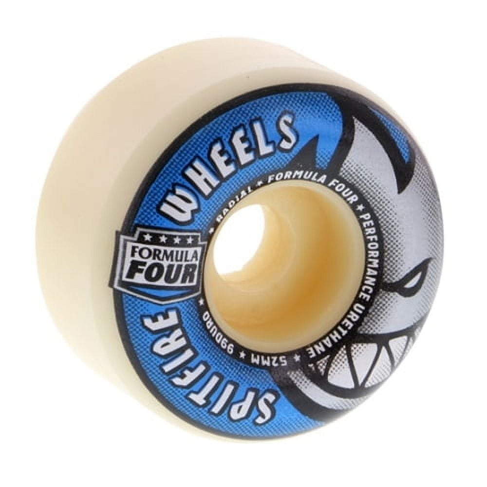 Spitfire F4 Radial Wheels Set White Blue Silver 52mm/99d - Walmart.com