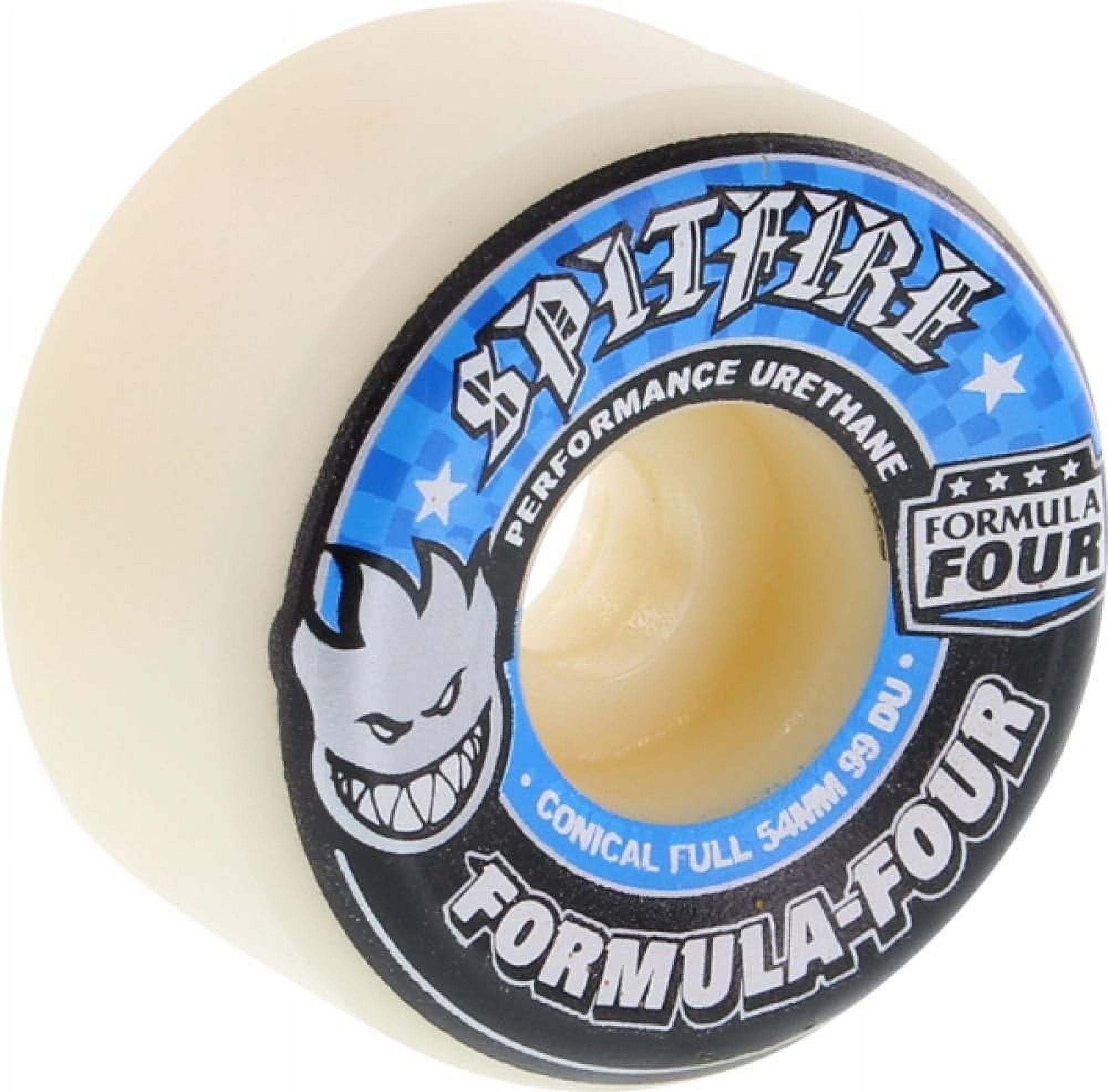 Spitfire Formula 4 99a Conical Full 54mm White W Blue Skate Wheels ...