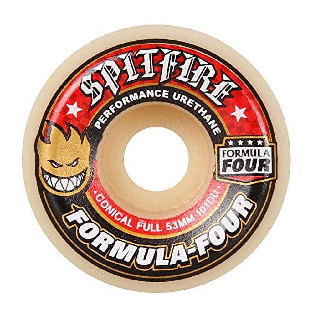 Spitfire Formula Four Conical Full Wheels 101duro White/Red (53mm ...