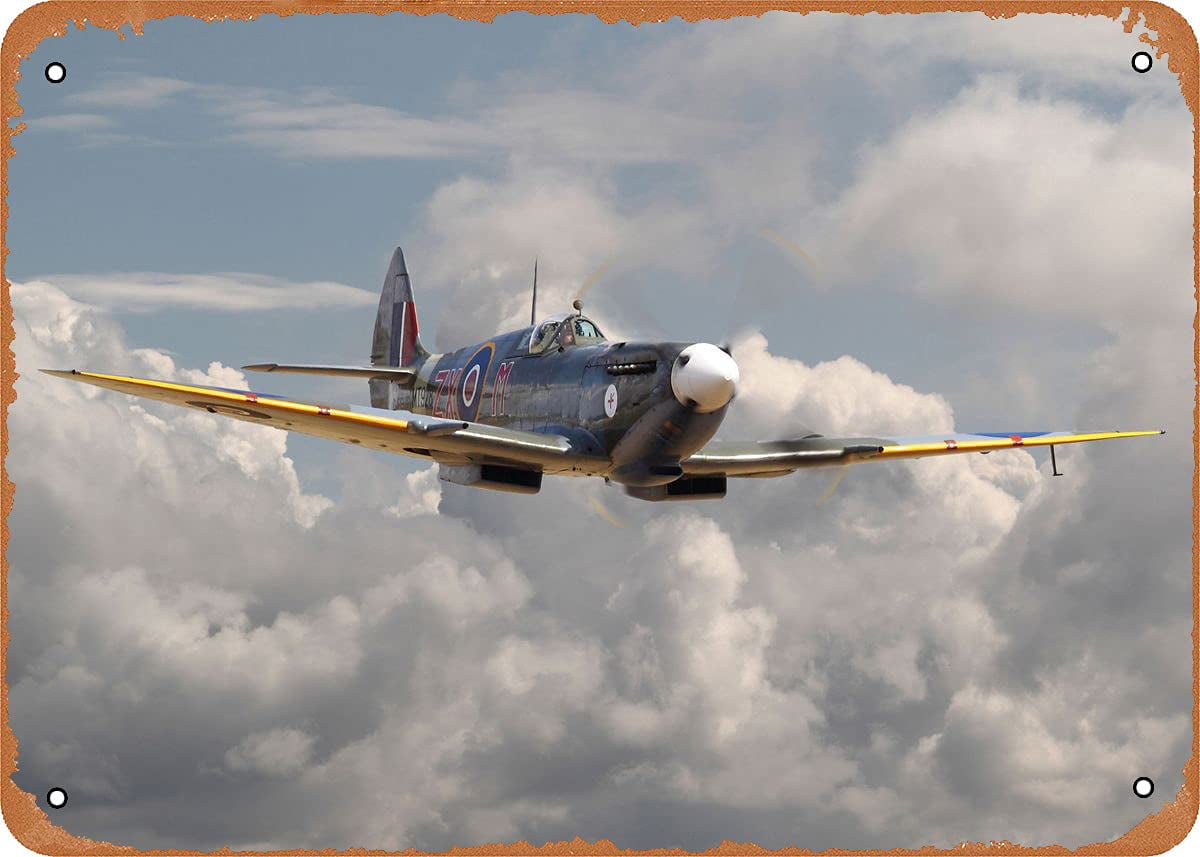 Spitfire Icon Ww2 Aircraft Retro Vintage Decorative Metal Aluminium ...