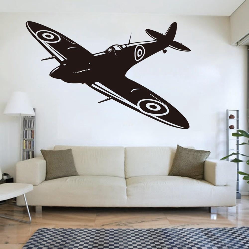 Spitfire Jet Wall Decal Kids Room British Fighter WW2 Aircraft Plane ...