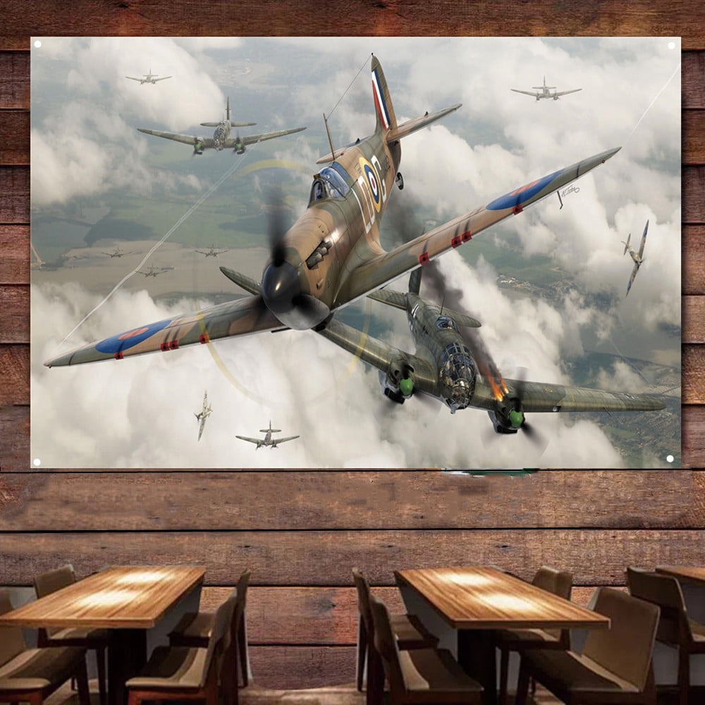 Spitfire Mk I Fighter Jet Poster Home Decor Banners & Flags, Aviation ...