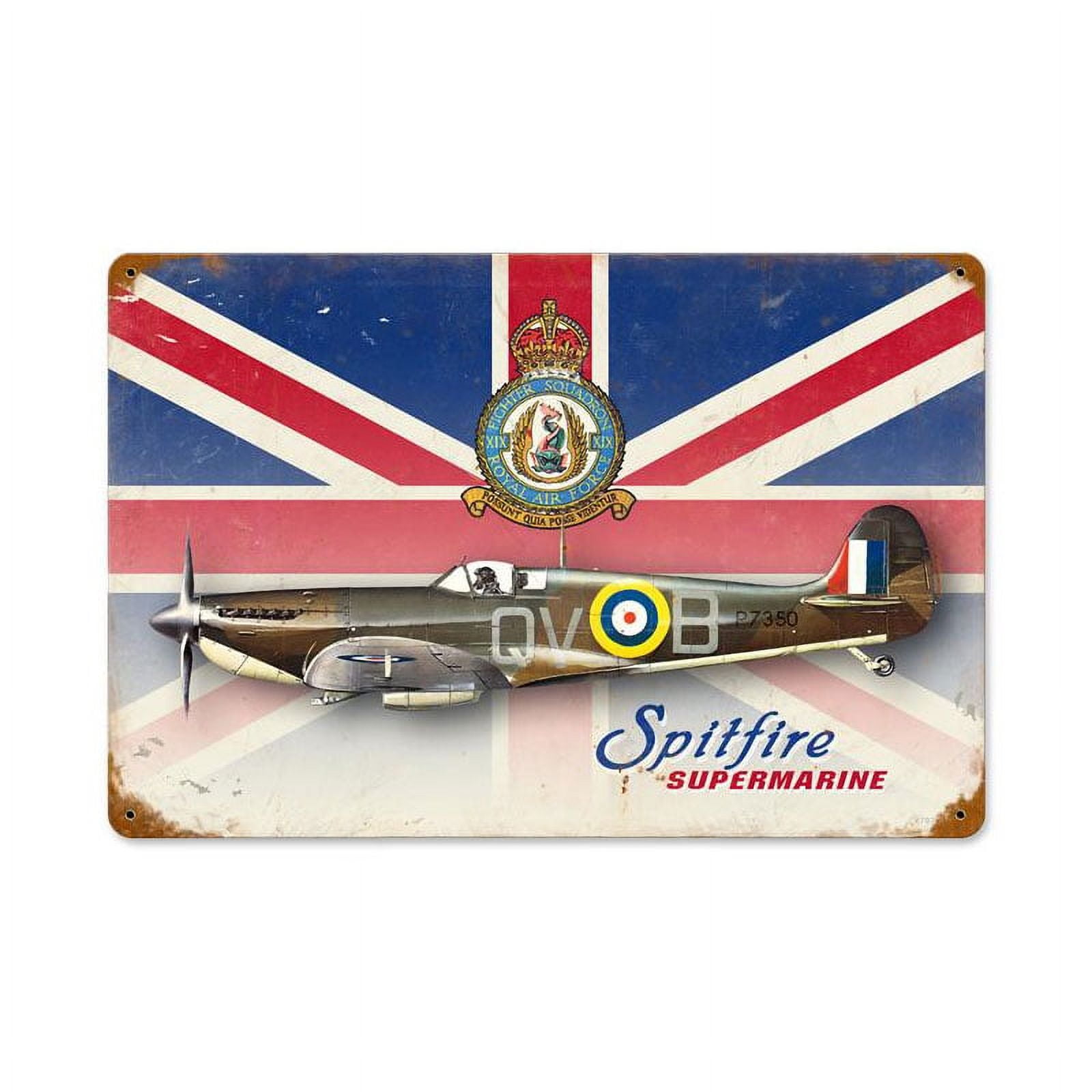 Spitfire Union Jack Vintage Sign “Made in the USA with heavy gauge ...