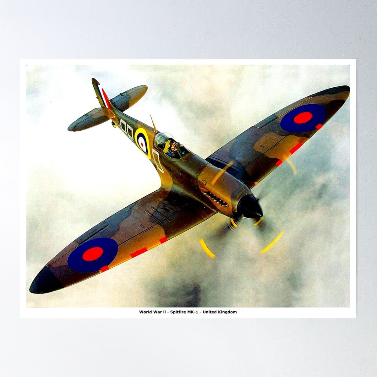 Spitfire : Vintage Second World War Fighter Plane Poster Wall Art ...