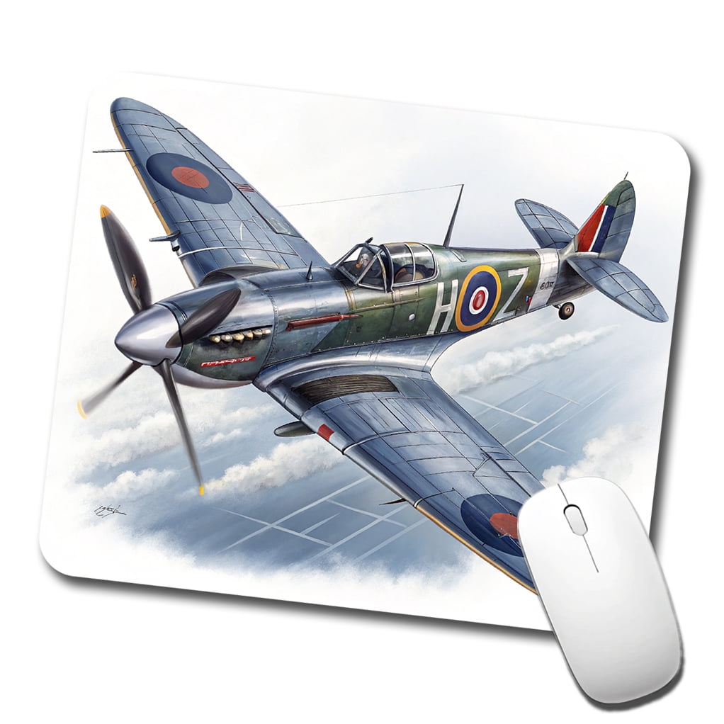 Spitfire WWII British Fighter Plane Mouse Pad Low Profile Gaming Mat ...