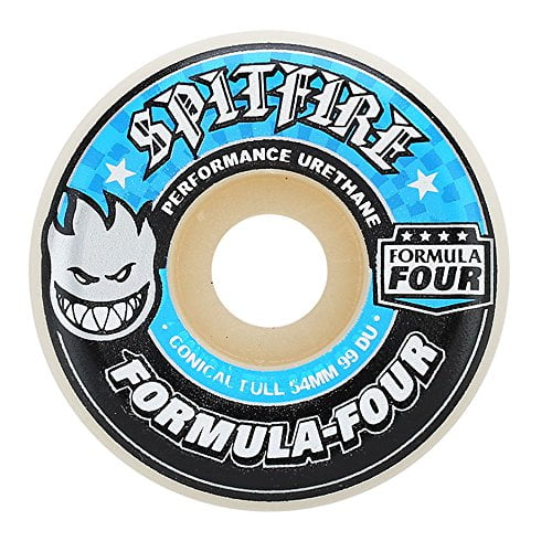 Spitfire Wheels Formula Four Conical Full White w/Blue Skateboard ...