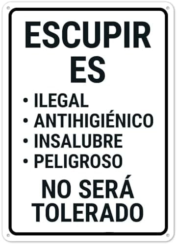 Spitting Illegal Unsanitary Dangerous Will Not Be Tolerated Sign ...