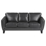 Homelegance Spivey Collection Dark Gray Leather Sofa with Retro Profile ...