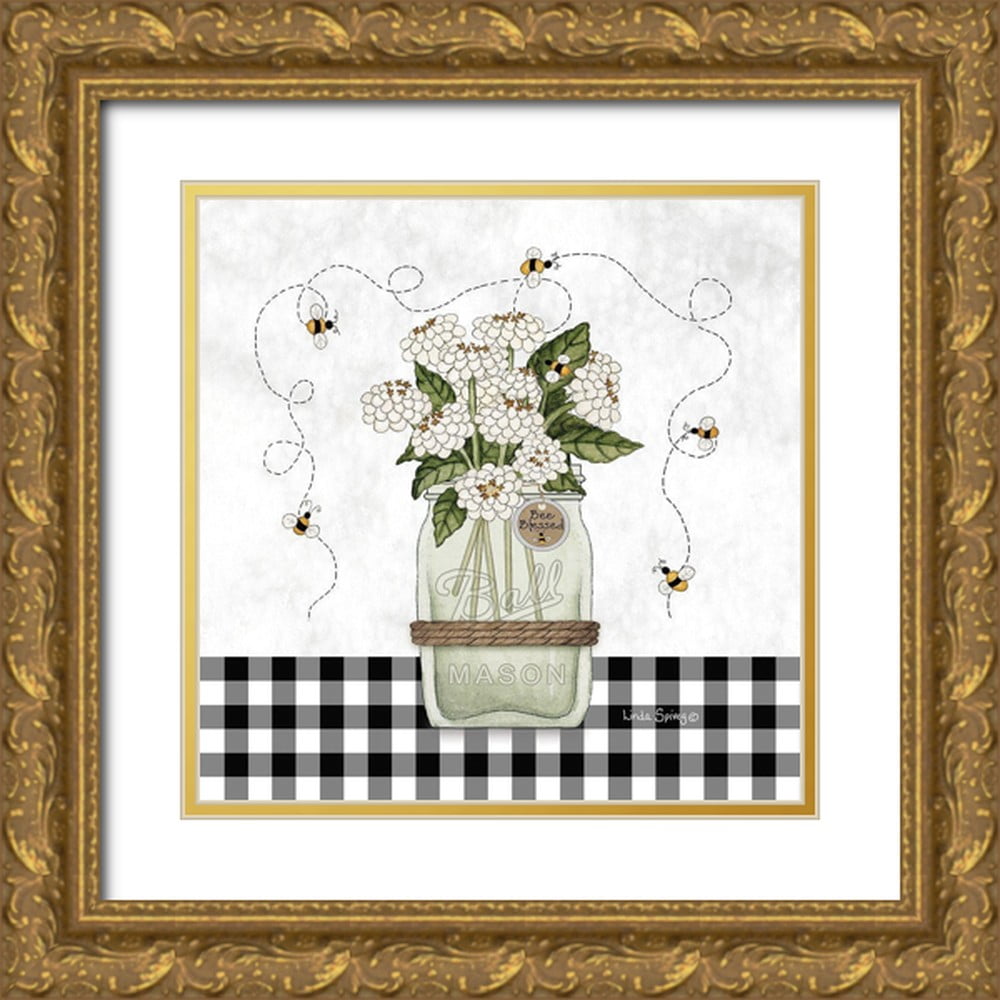 Spivey, Linda 12x12 Gold Ornate Wood Framed with Double Matting Museum Art Print Titled - Bee ...