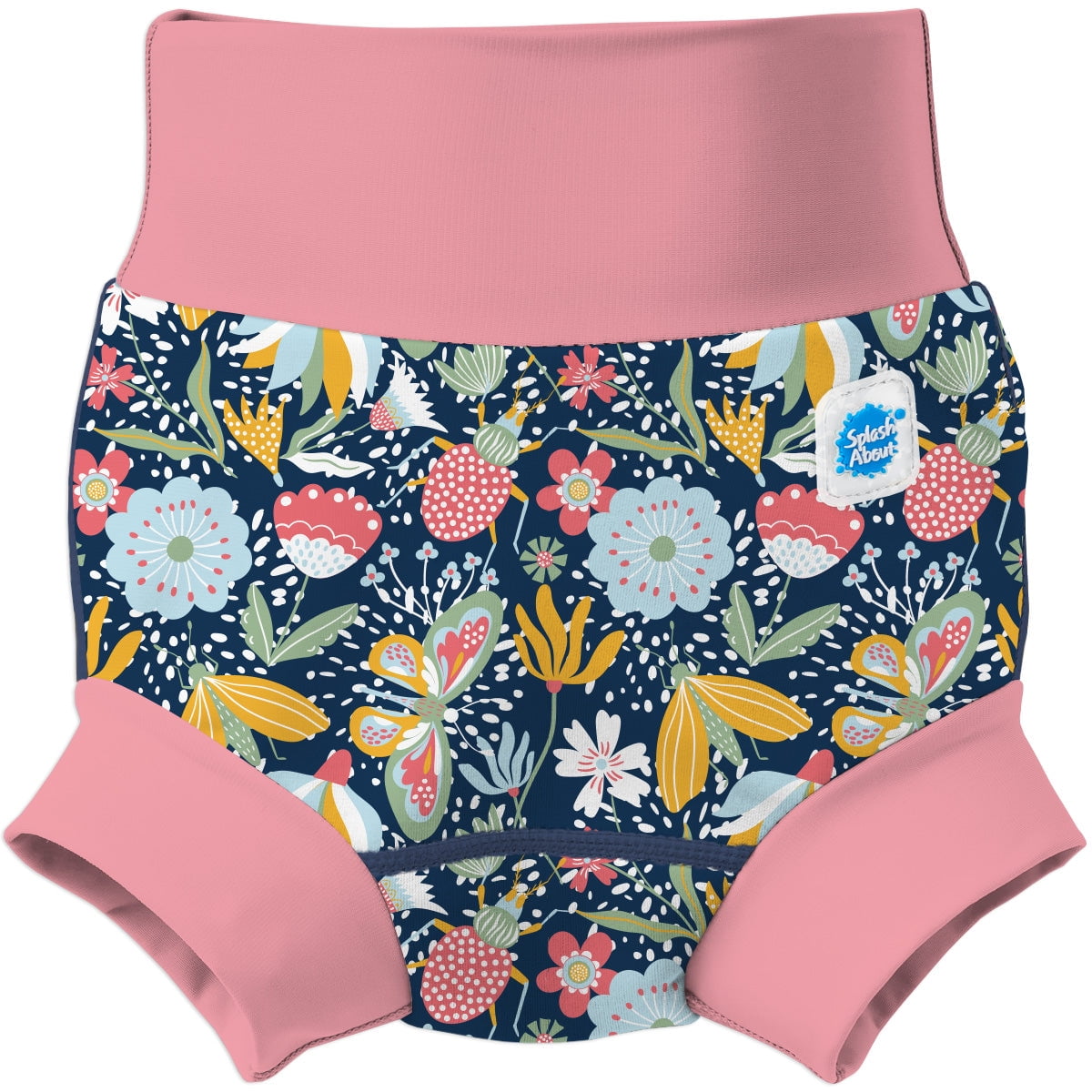 Splash About Happy Nappy Duo Swim Diaper, Garden Delight Pink, 12-24 ...
