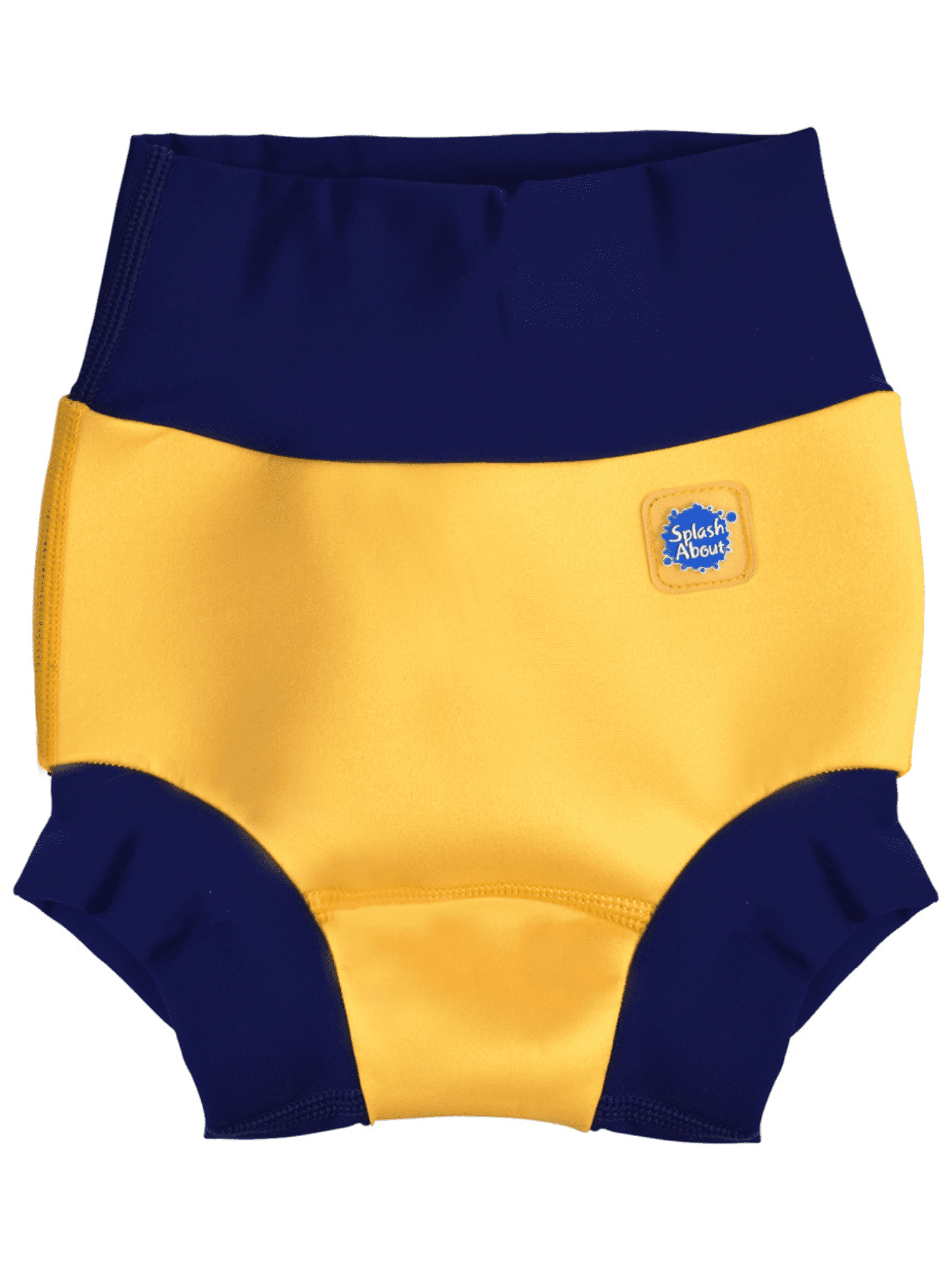 Splash About Reusable Neoprene Swim Diaper, Yellow Navy, Leakproof ...