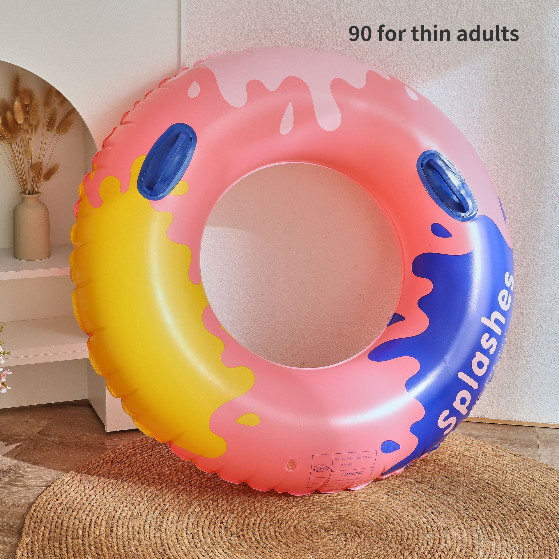 Splash Art Pool Foats Swimming Ring with Handle Adult Inflatable Pool ...