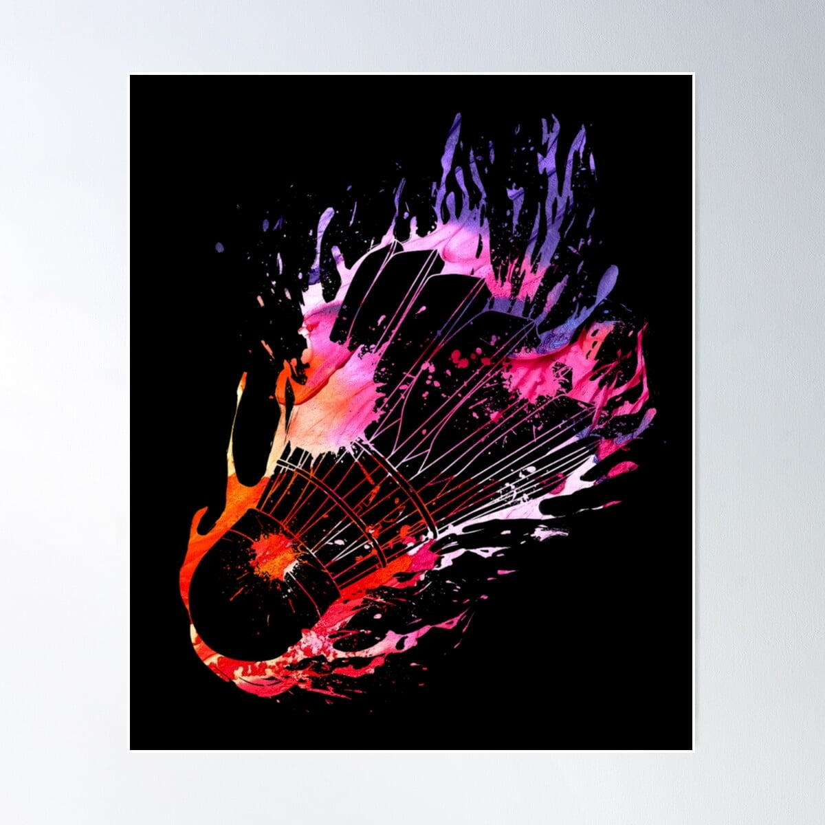 Splash Badminton Poster Wall Art, Modern Wall Decor For Living Room ...